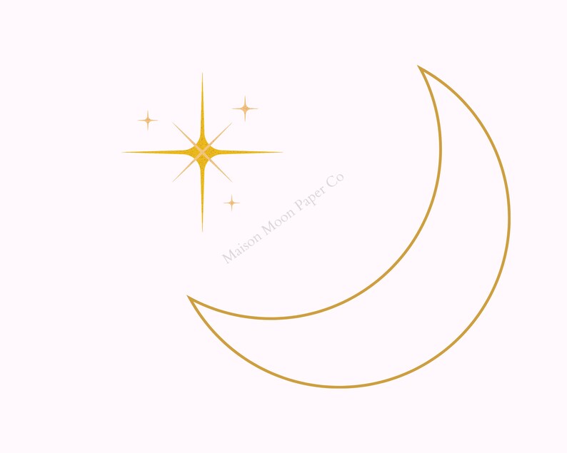 Blush Pink Gold Starburst Moon Celestial Wall Art Digital Print (7x5 ...
