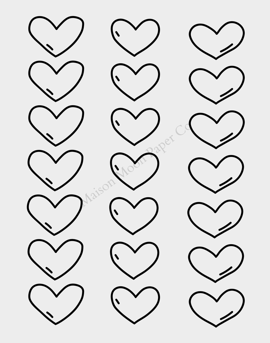 Grey Gray Black Heart Outline Wall Art Digital Download - Etsy