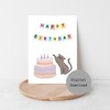 Printable Cat Birthday Card, Printable Birthday Card Funny, Digital ...
