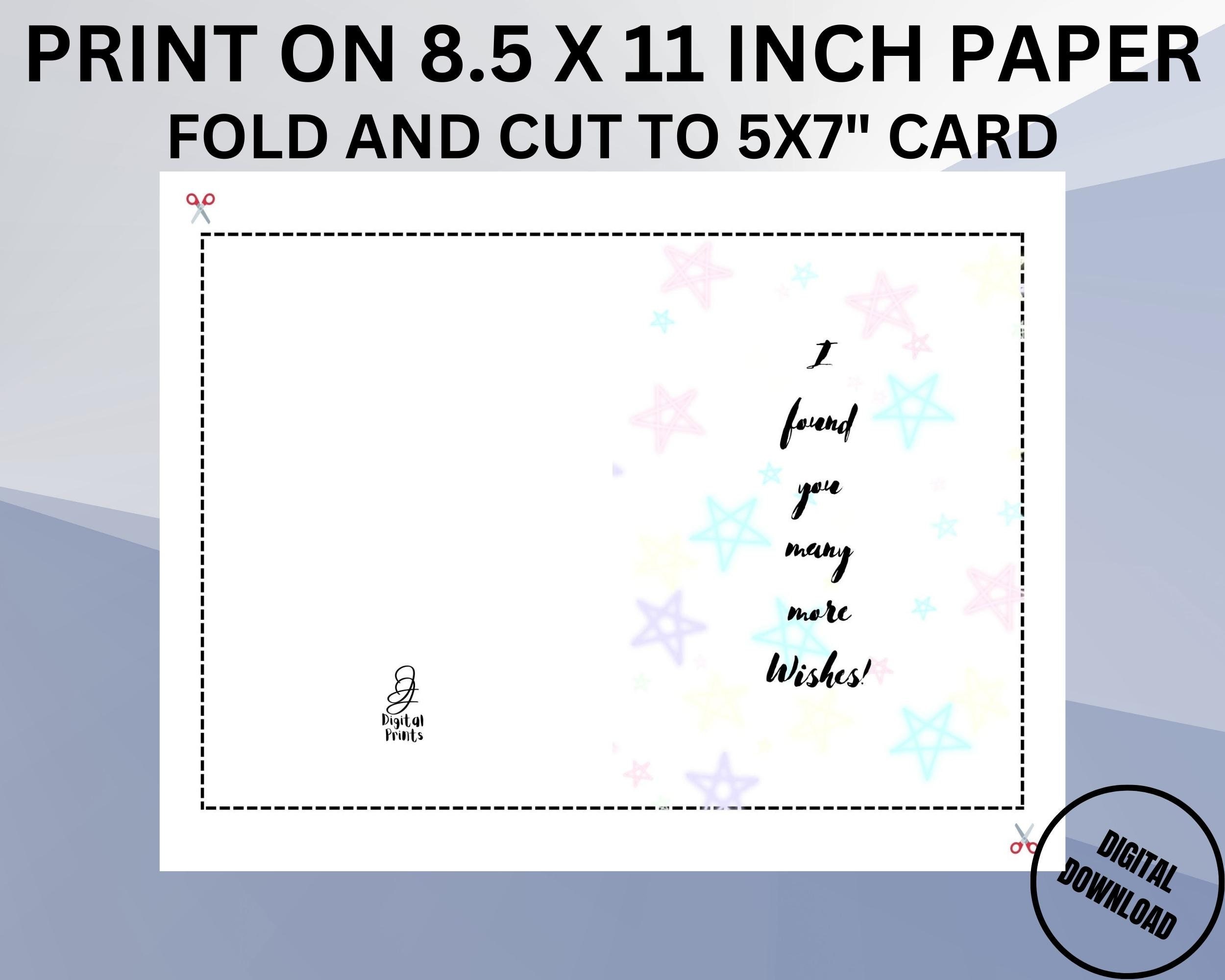 Printable Star Birthday Card, Printable Birthday Card, Digital Birthday ...