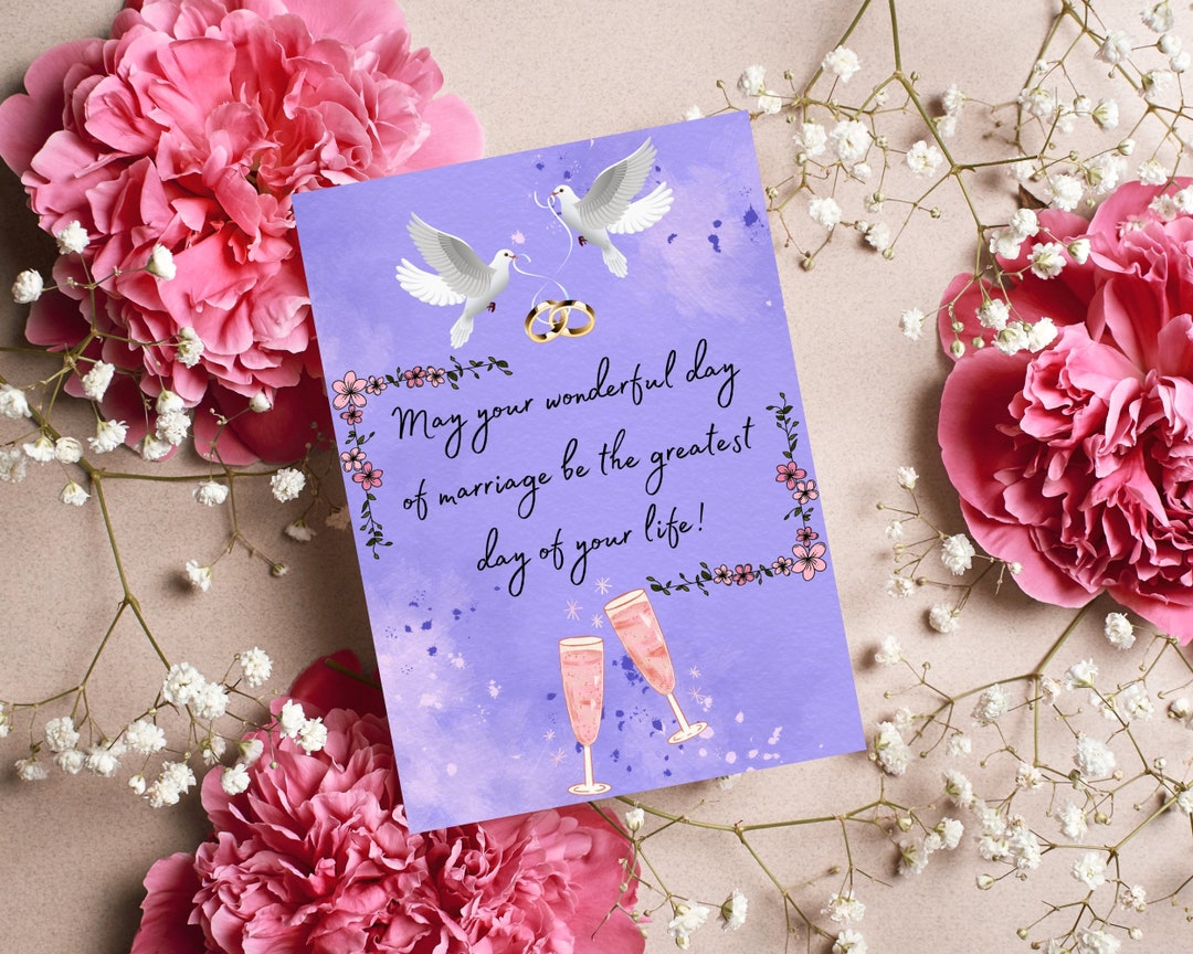 Printable Wedding Card, Digital Wedding Card, 5x7 Greeting Card - Etsy