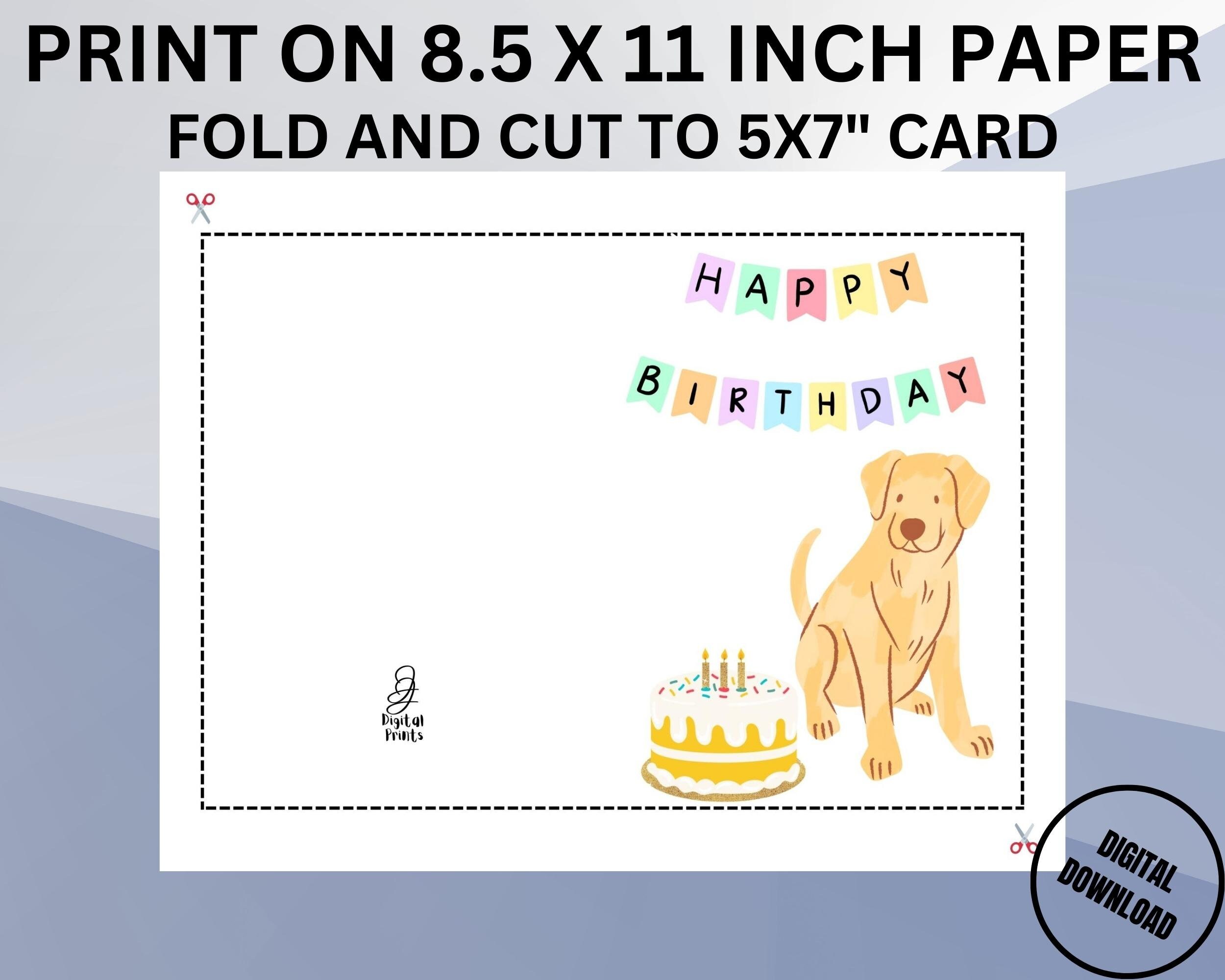 Printable Dog Birthday Card, Printable Birthday Card Funny, Digital ...