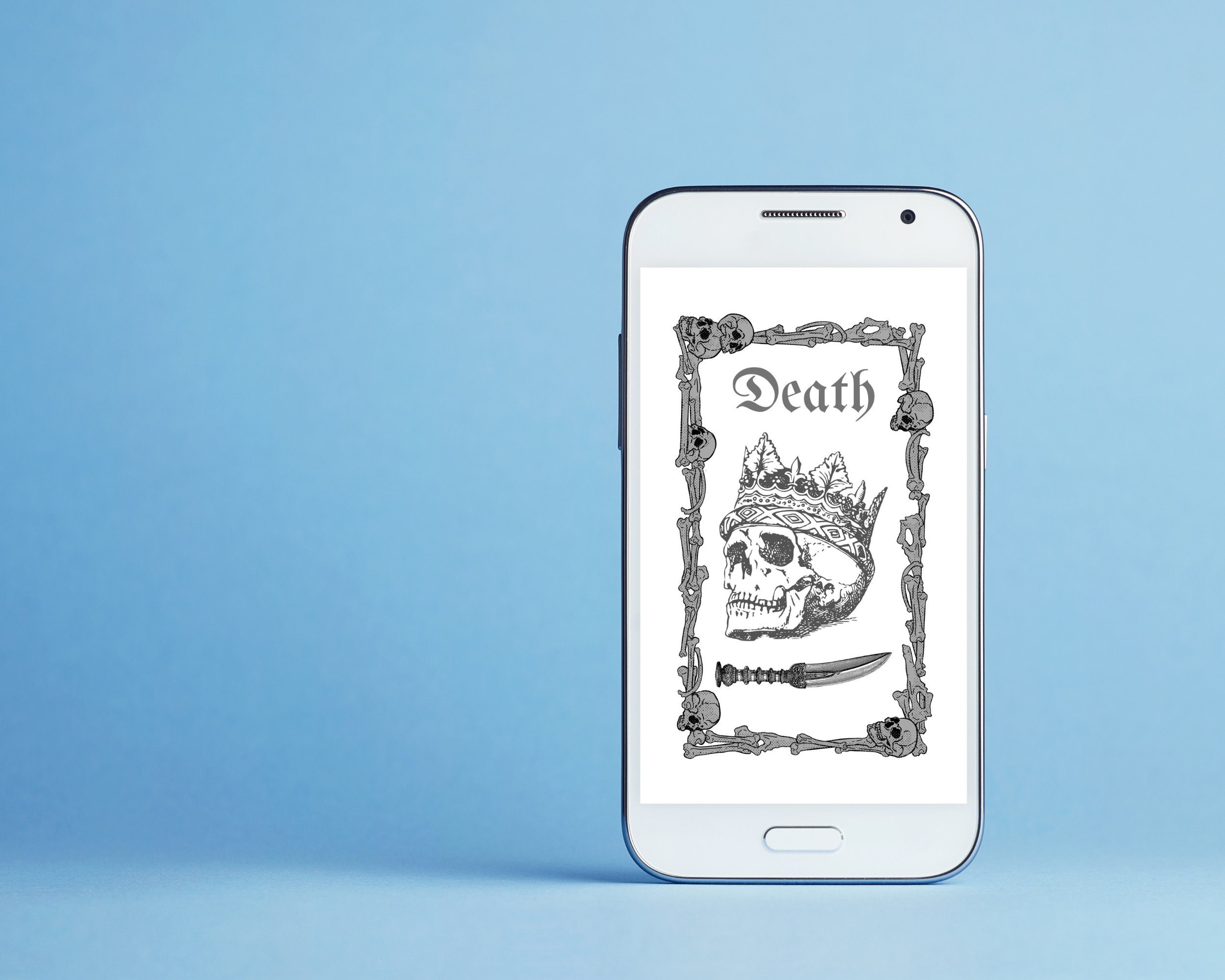 Digital Gothic Phone Cards, Downloadable Card, 8 Greeting Card Goth ...