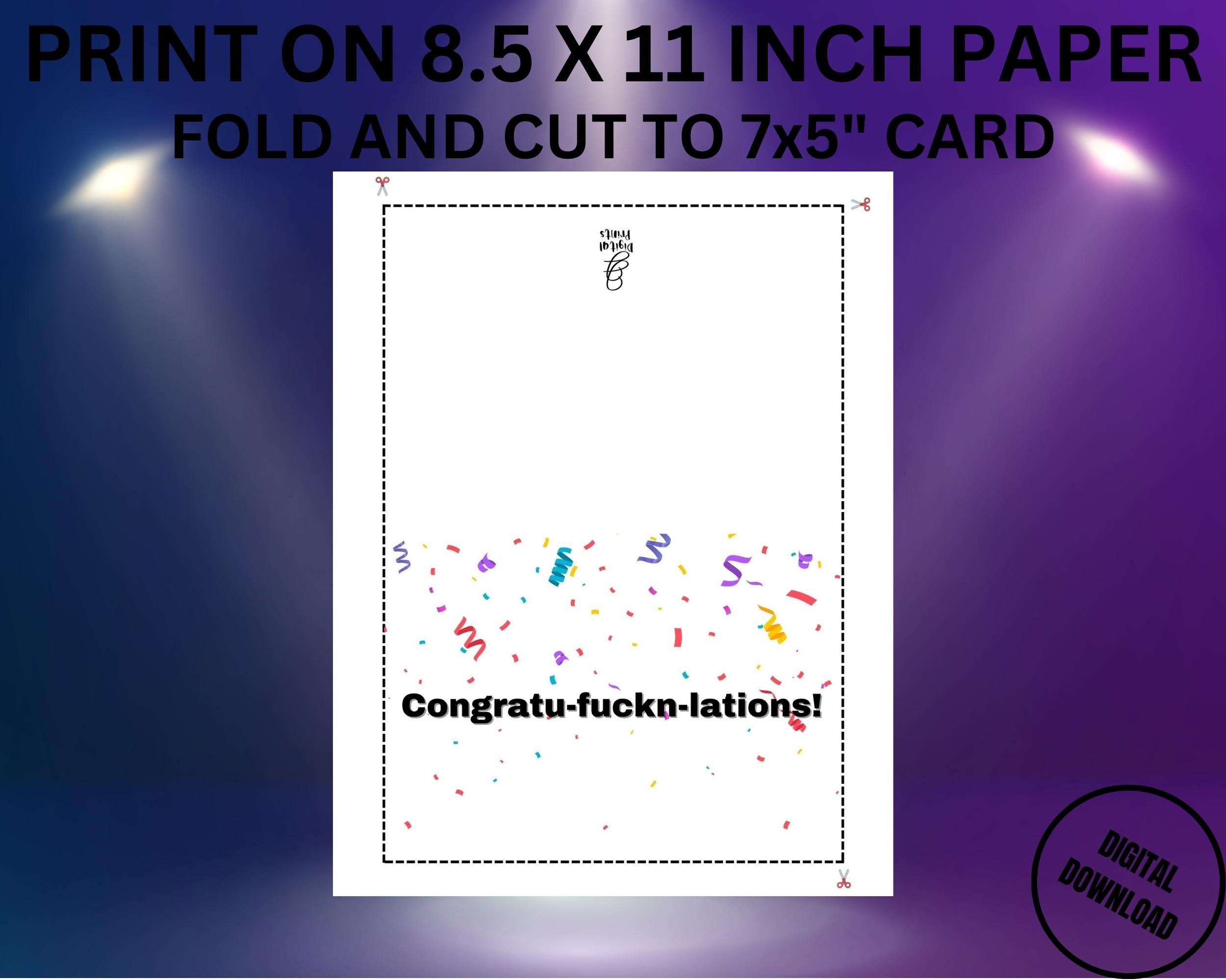 Printable Congratulations Card, Printable Congratulations Card Funny ...