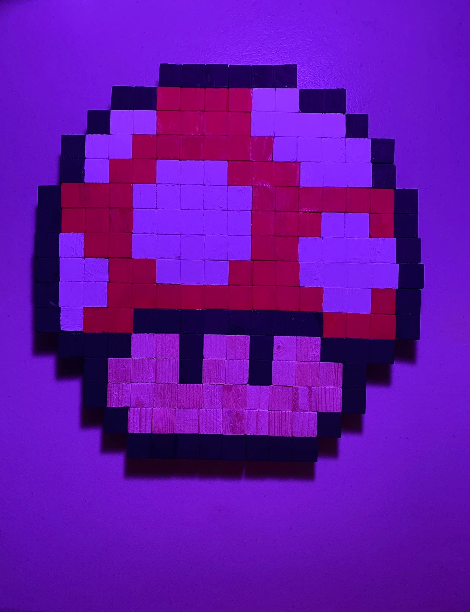 Mario Pixelated Mushroom Wall Pixel Art Decor - Etsy