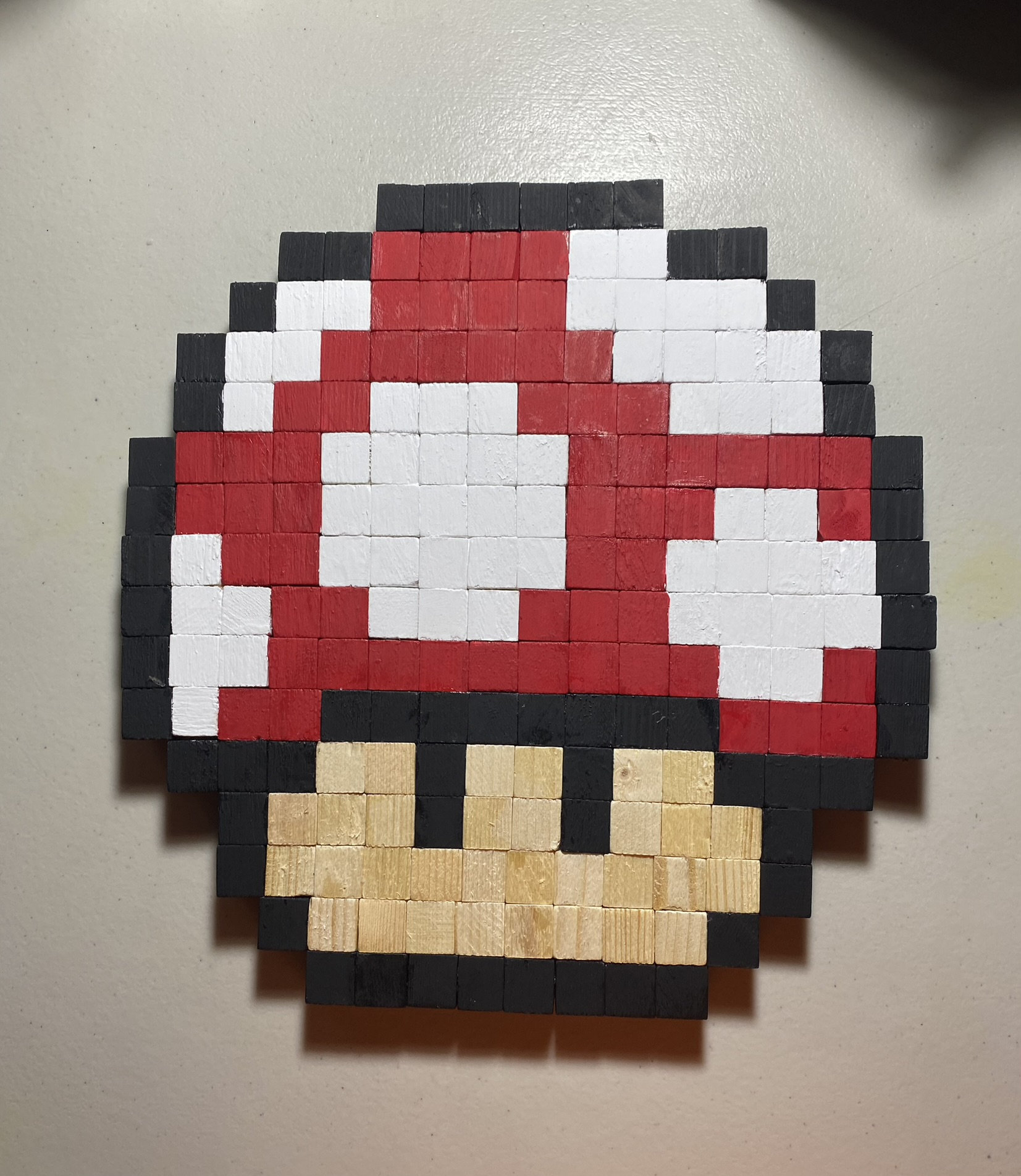 Mario Pixelated Mushroom Wall Pixel Art Decor - Etsy