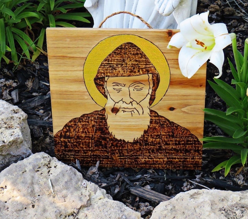 Rustic St Charbel Icon - Etsy
