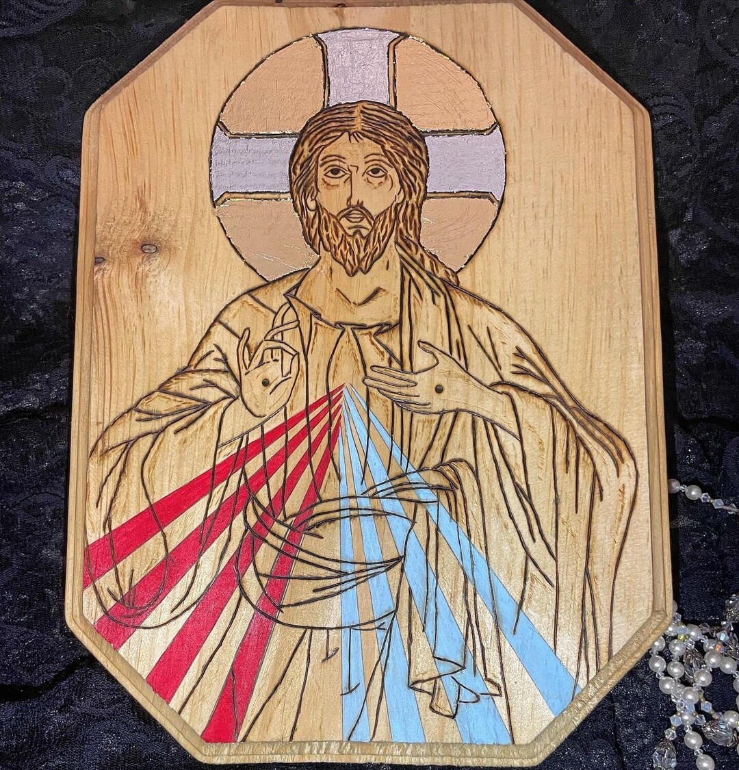 Byzantine Style, Divine Mercy Wood Carving - Etsy