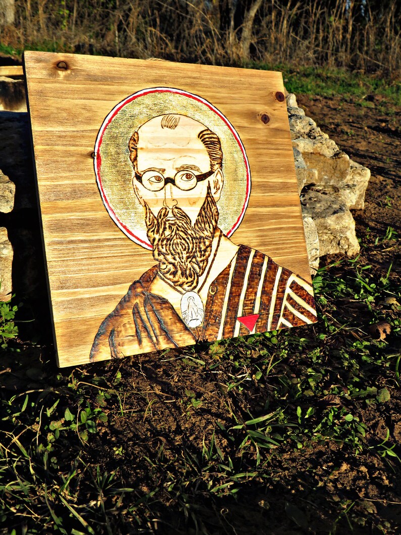 Rustic St. Maximilian Kolbe Icon - Etsy