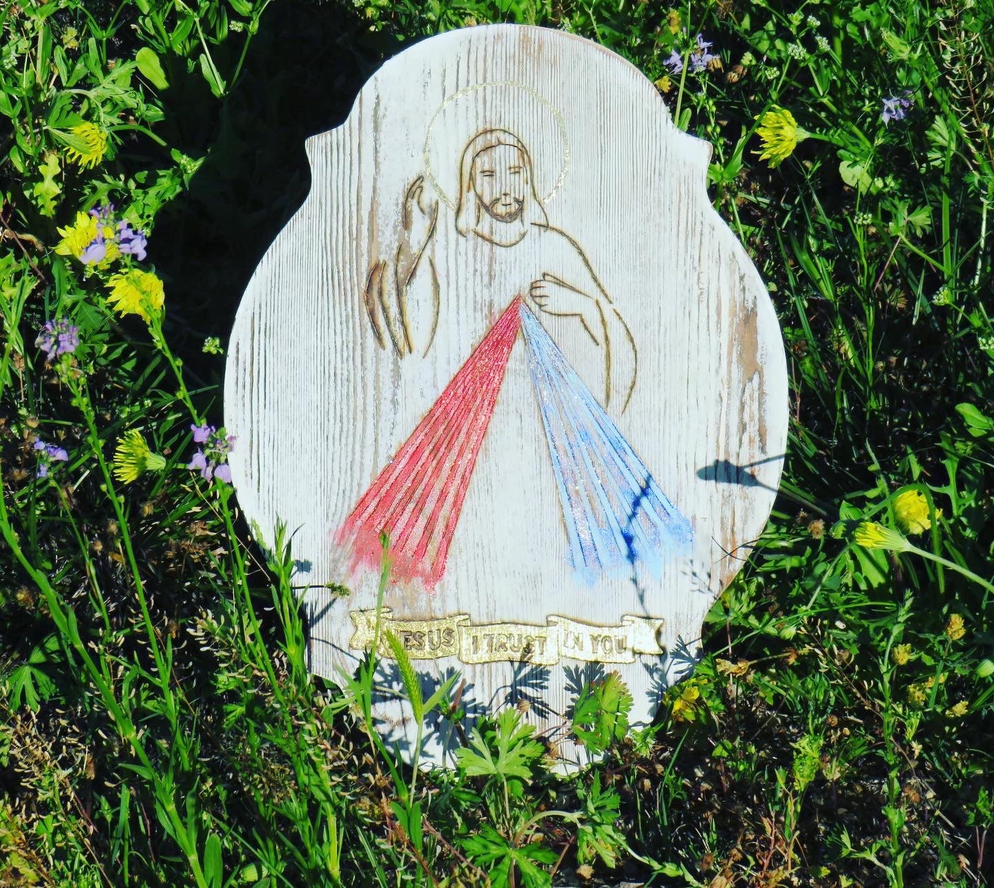 Large Minimalistic Divine Mercy Plaque - Etsy