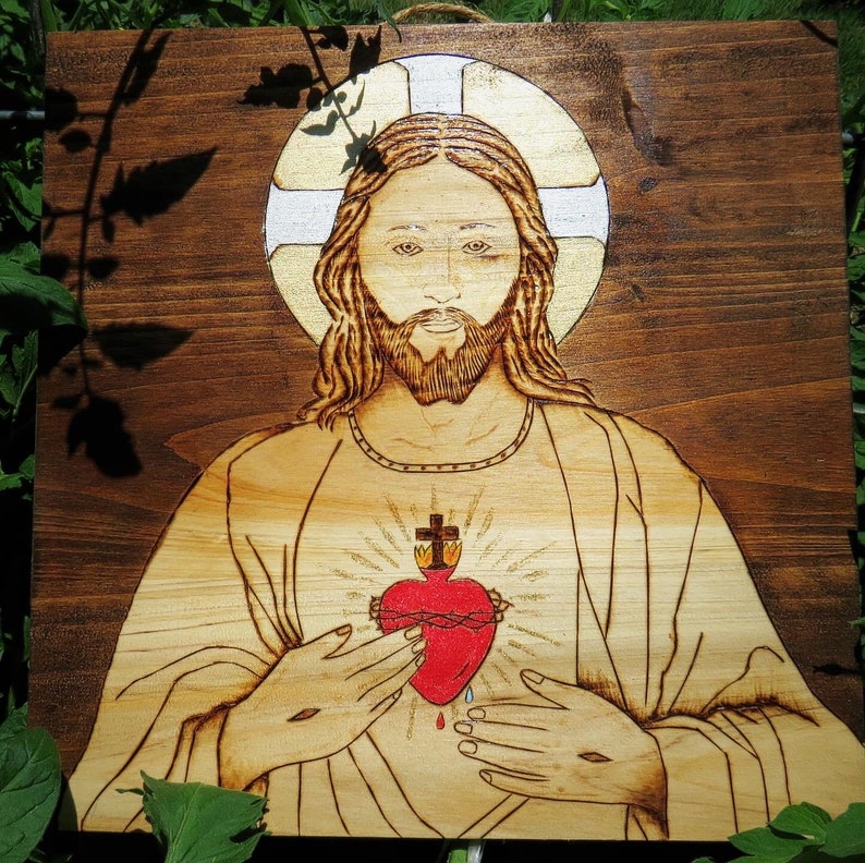 Sacred Heart of Mercy: Rustic Icon - Etsy