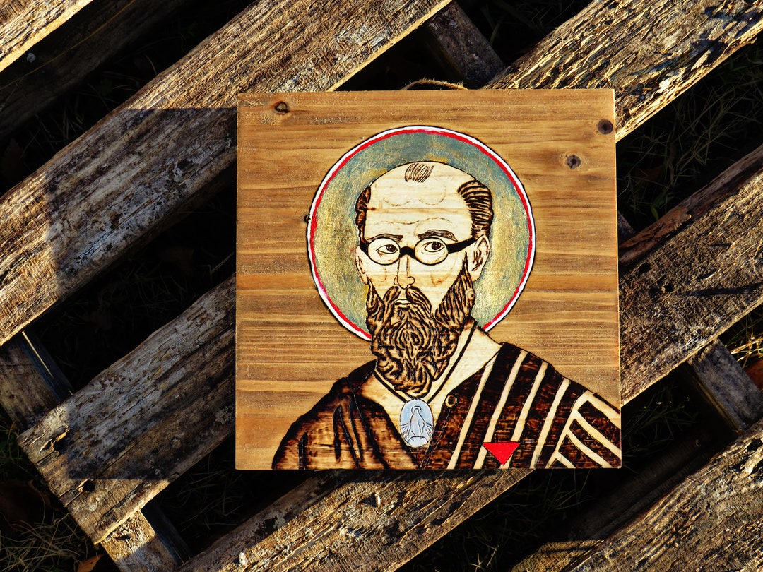 Rustic St. Maximilian Kolbe Icon - Etsy