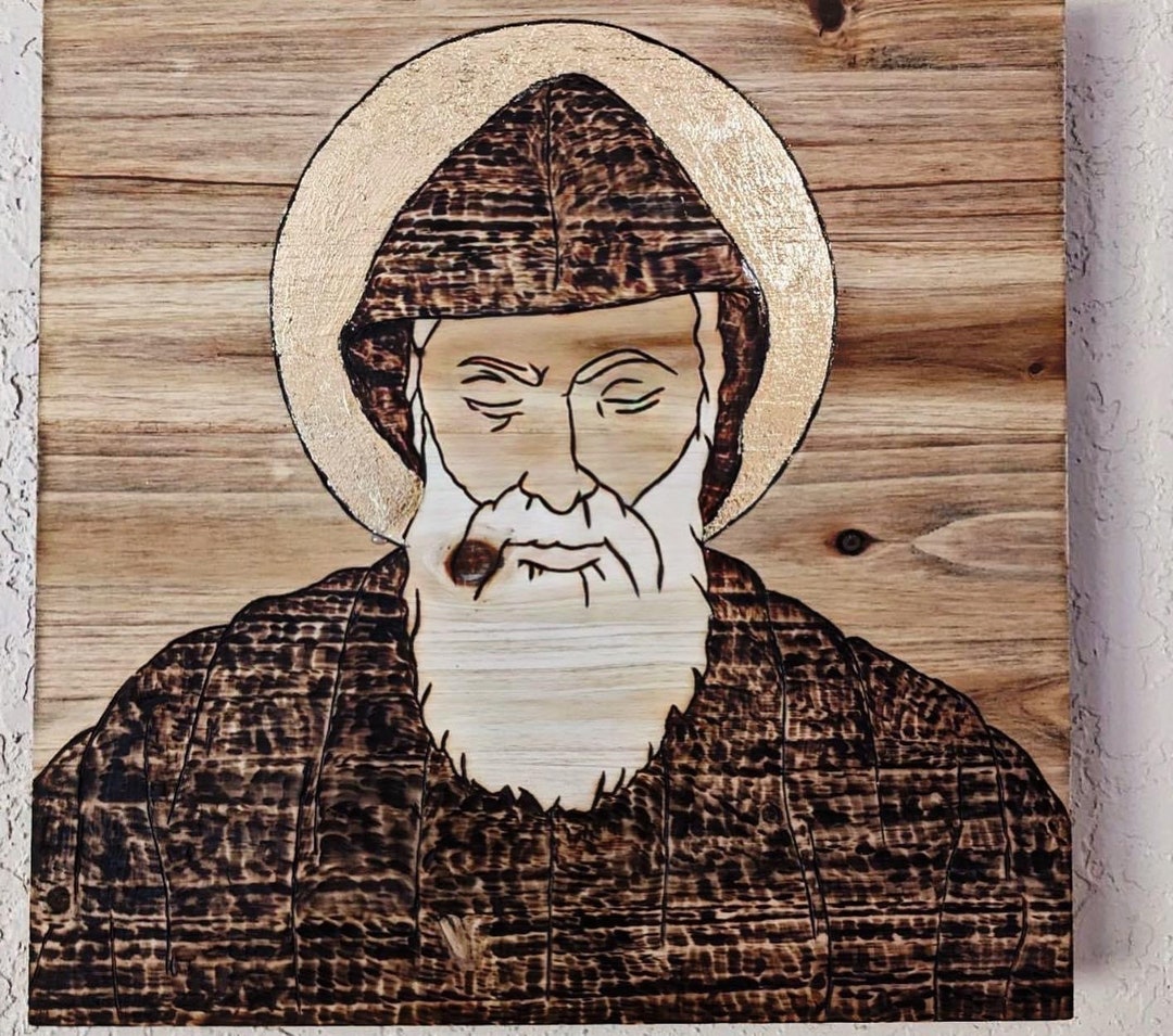 Rustic St Charbel Icon - Etsy