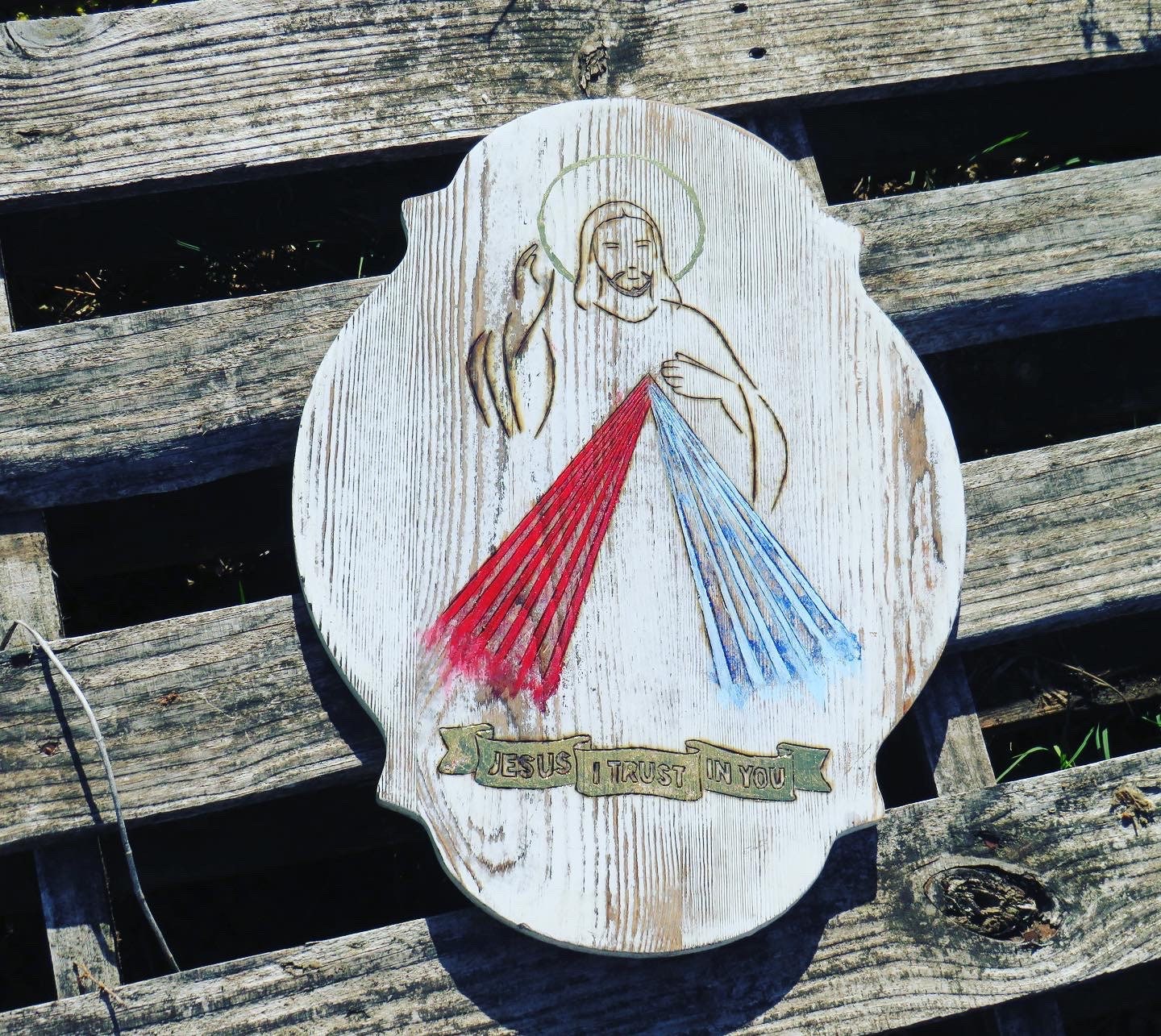 Large Minimalistic Divine Mercy Plaque - Etsy