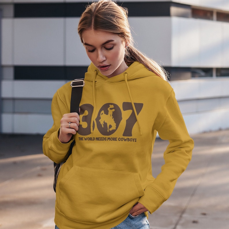Wyoming 307 the World Needs More Cowboys Hoodie - Etsy