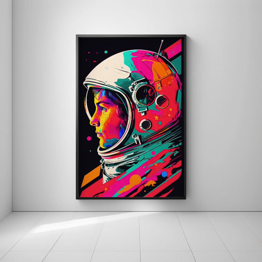 Astronaut Pop Art Instant Download, Astronaut Portrait Wall Art, Space ...