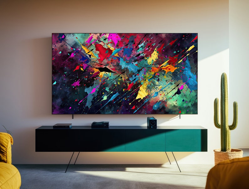 Samsung Frame TV Paint Splatter Art, Instant Download, Print for TV ...