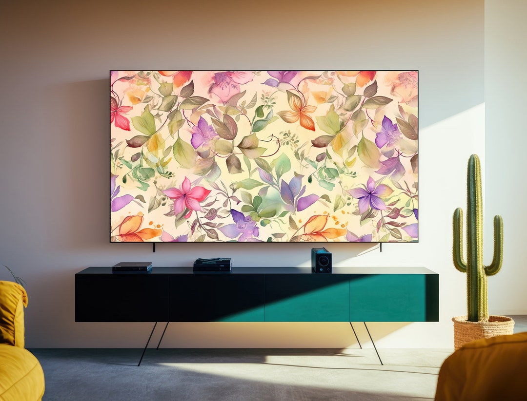 Samsung Frame TV Floral Art, Floral Water Color Abstract, Instant ...