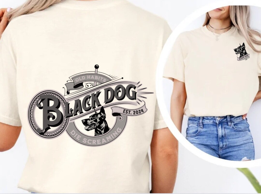 Black Dog Comfort Colors Camiseta unisex / Old Habits Die Screaming ...