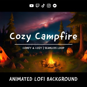 Cozy Campfire | Animated Lofi Background | Wallpaper Package | Youtube ...