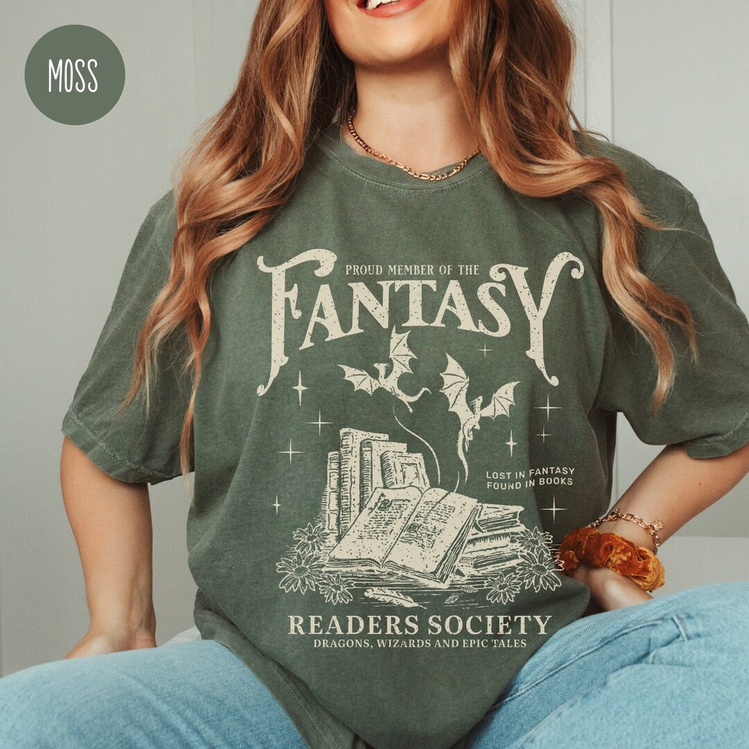 Fantasy Reader Comfort Colors Shirt for Romance Reader Bookish Shirt ...