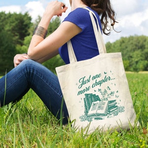 Book Tote Bag Bookish Canvas Tote Bag for Book Lovers Gift Reading Just ...