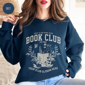 Personalized Book Club Sweatshirt Custom Book Sweatshirt Customized ...