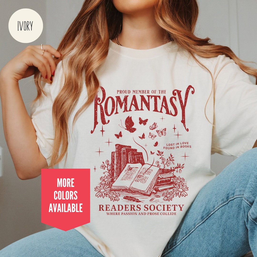 Romantasy Comfort Color Shirt for Romance Reader and Book Lover Vintage ...