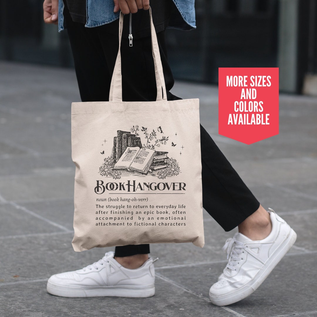 Book Hangover Definition Tote Bag for Book Lover Gift Librarian Canvas ...