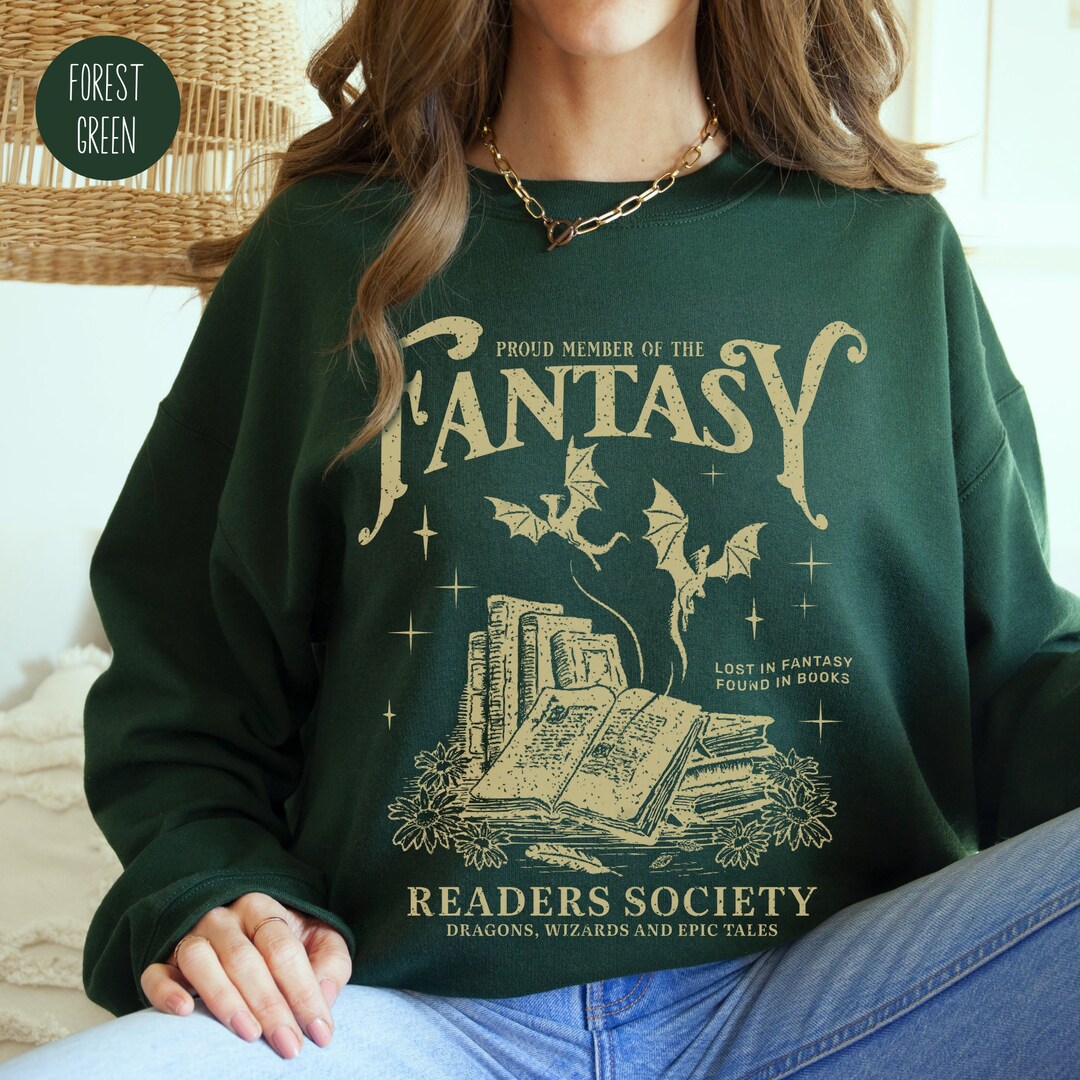 Fantasy Readers Society Sweatshirt for Romance Readers Vintage Reading ...