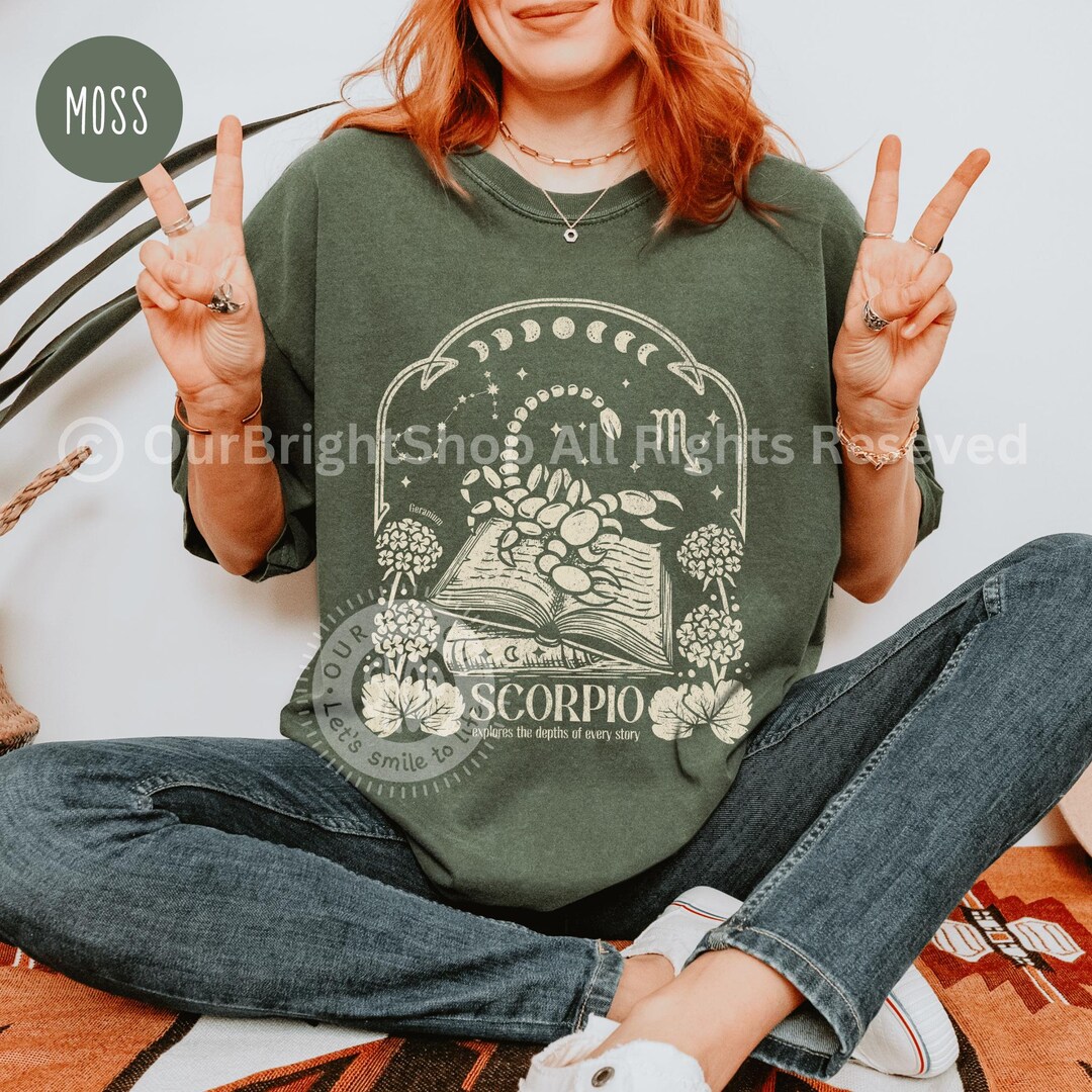 Scorpio Zodiac Shirt for Romance Reader Bookish Zodiac Merch Birth ...