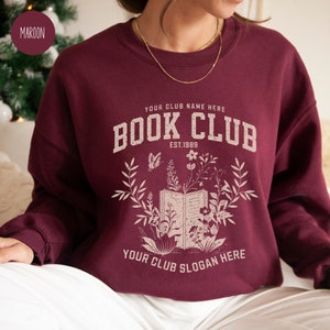 Personalized Book Club Sweatshirt Custom Book Sweatshirt Customized ...