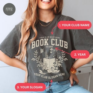 Customized Book Club Shirt Bookish Comfort Colors Shirts Book Club ...