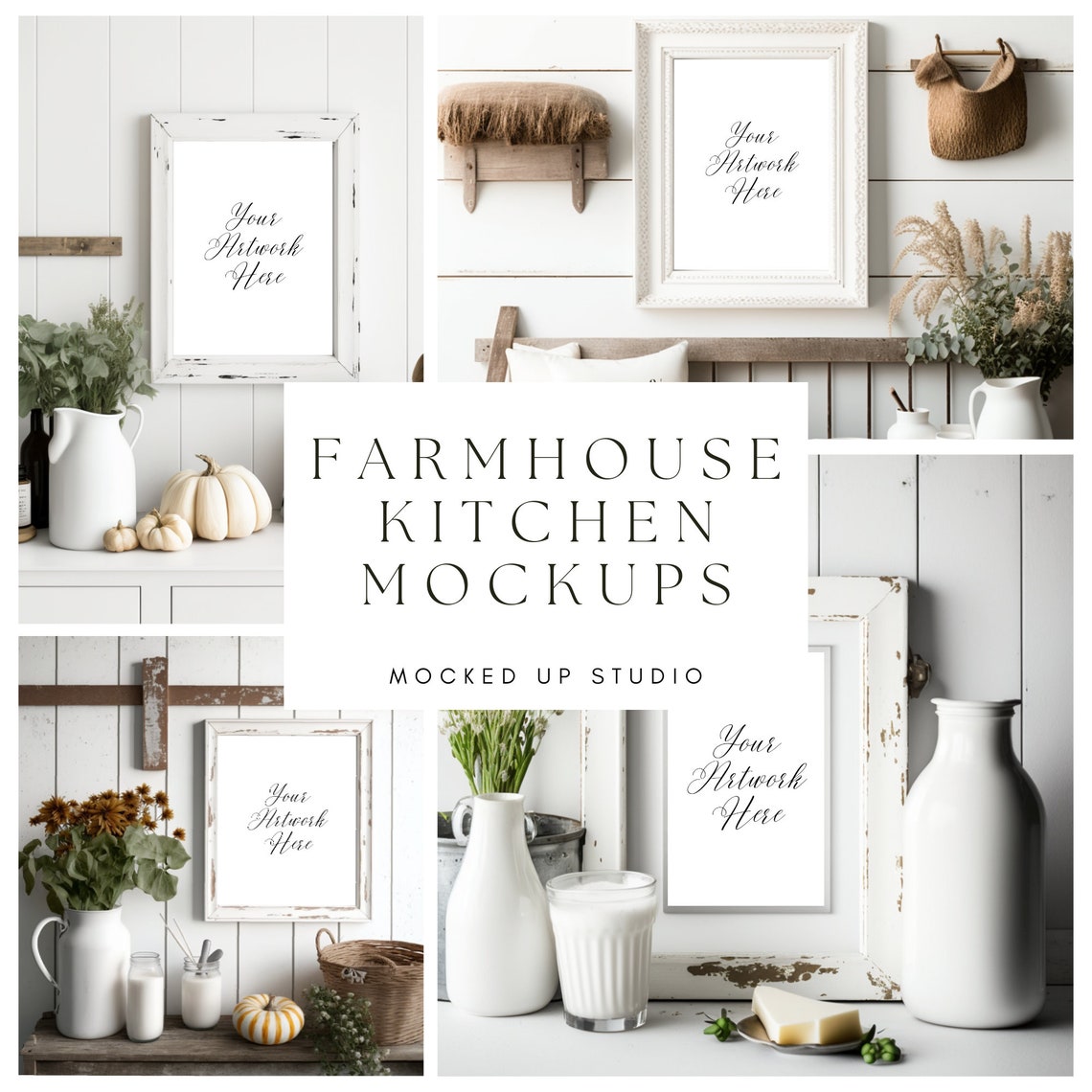 Farmhouse Kitchen Frame Mockup Bundle, Mockup Frame, Frame Mock Up ...