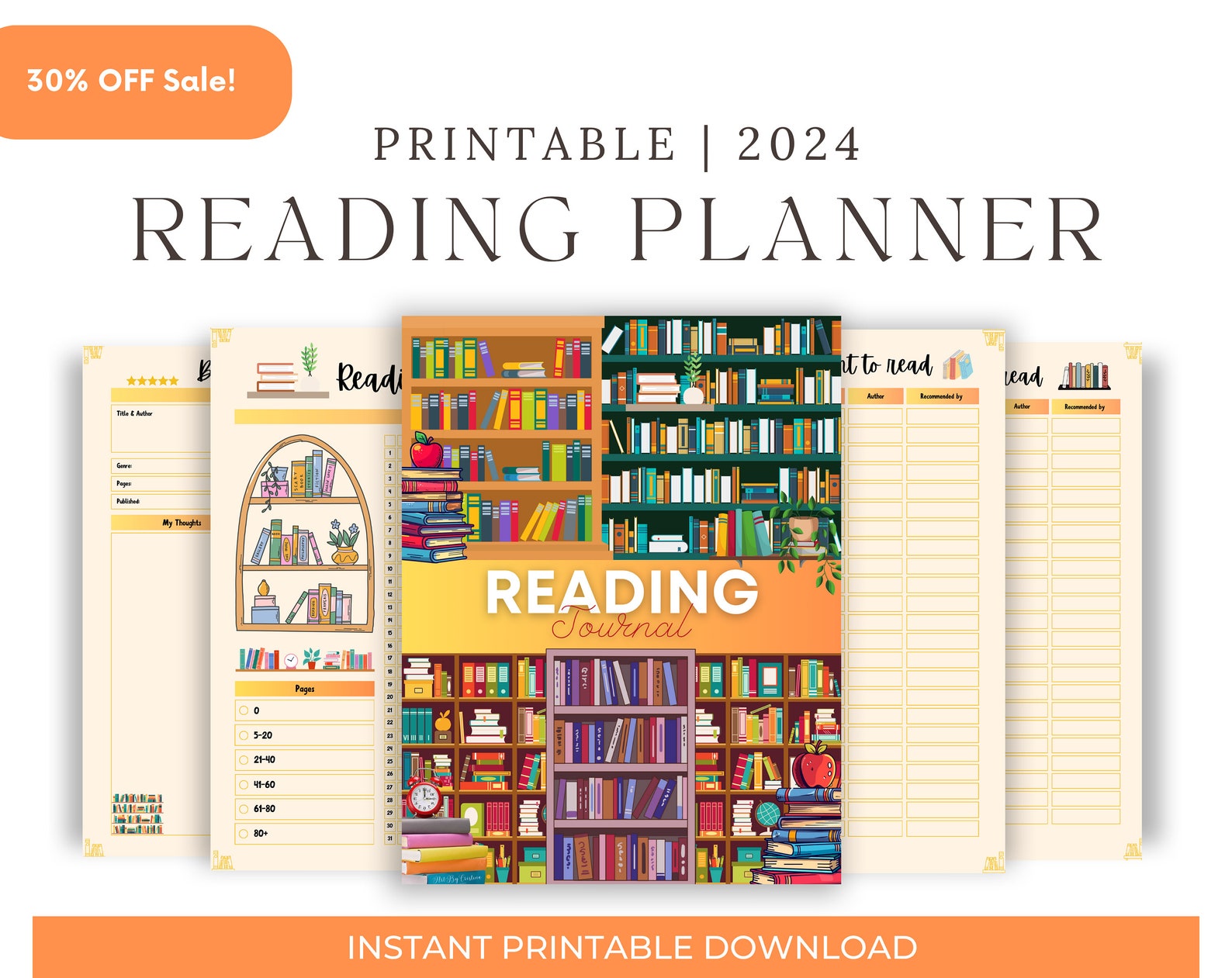 Digital Reading Journal, Printable Reading Log, Book Tracker, Reading ...