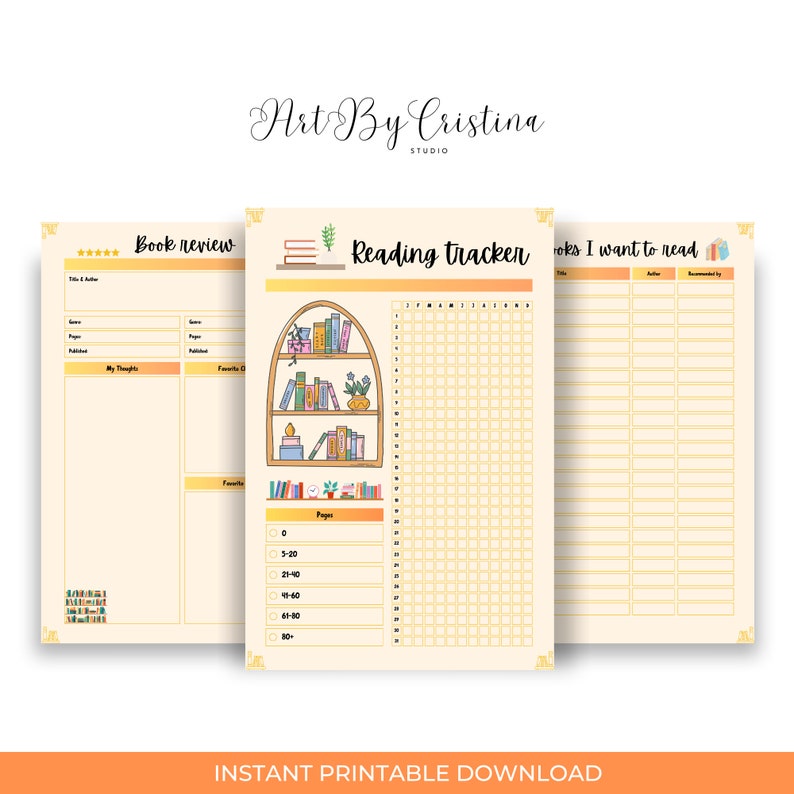 Digital Reading Journal, Printable Reading Log, Book Tracker, Reading ...