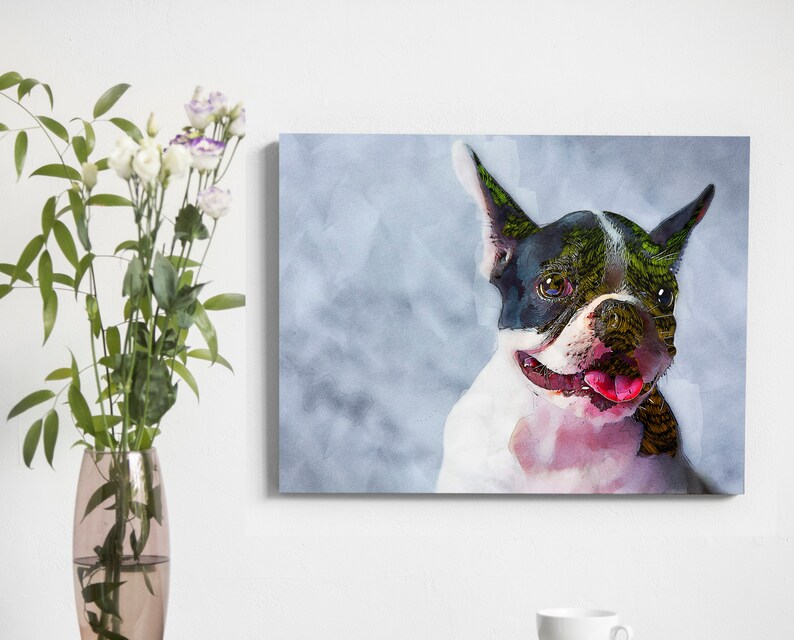 Custom Pets Portrait Photo to Canvas Personalized Dog Portrait - Etsy