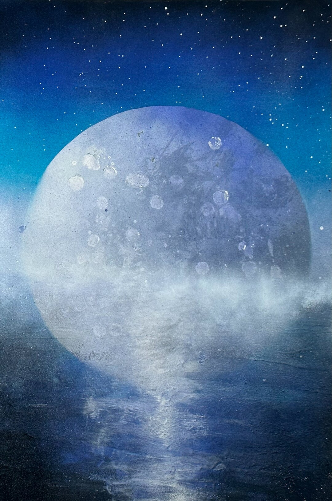 Reflective Moon | Spray Paint Art - Etsy