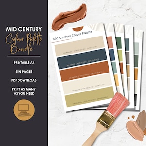 Mid Century Colour Palette | Decorating Colour Chart | Mid Century ...