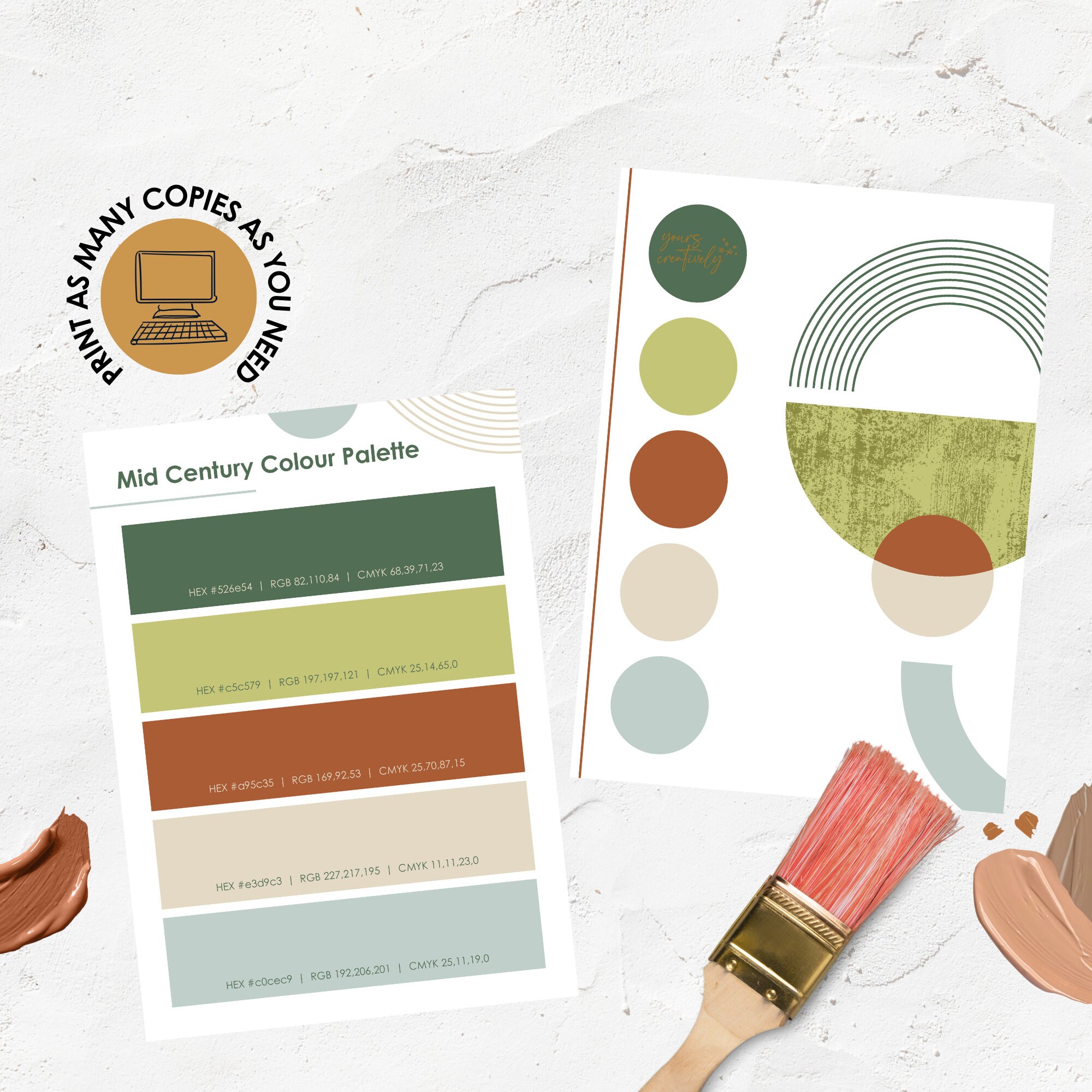 Mid Century Colour Palette | Decorating Colour Chart | Mid Century ...