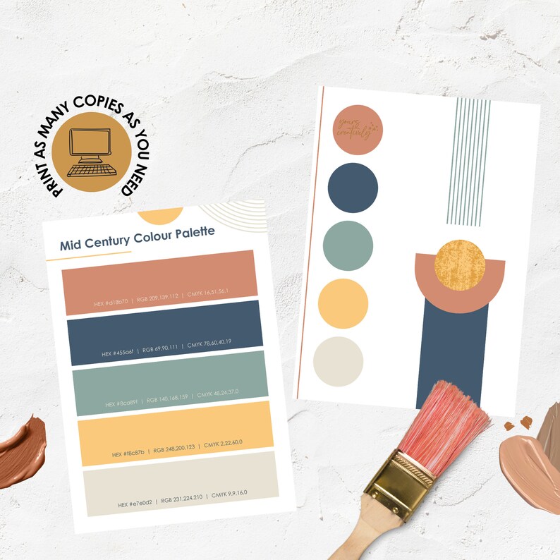 Mid Century Colour Palette | Decorating Colour Chart | Mid Century ...