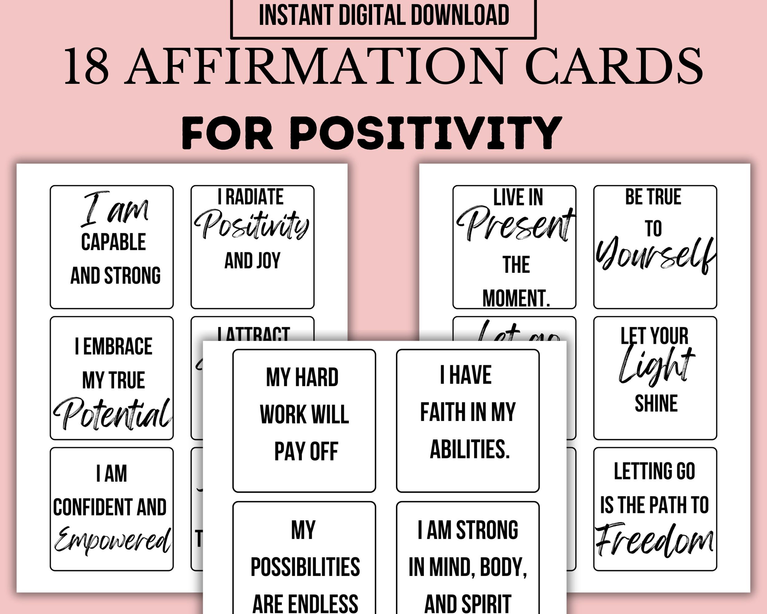 18 Affirmation Cards Digital Download,manifesting Kit,cards for Loa ...