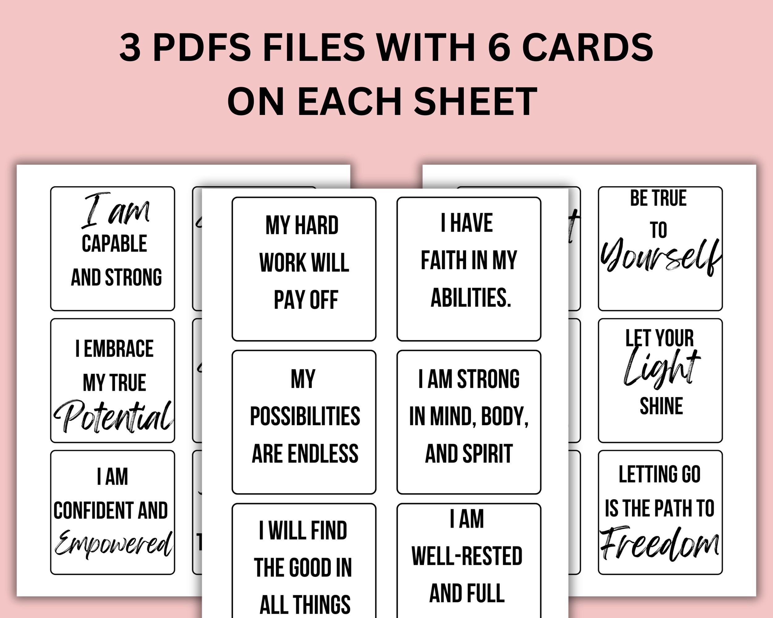 18 Affirmation Cards Digital Download,manifesting Kit,cards for Loa ...