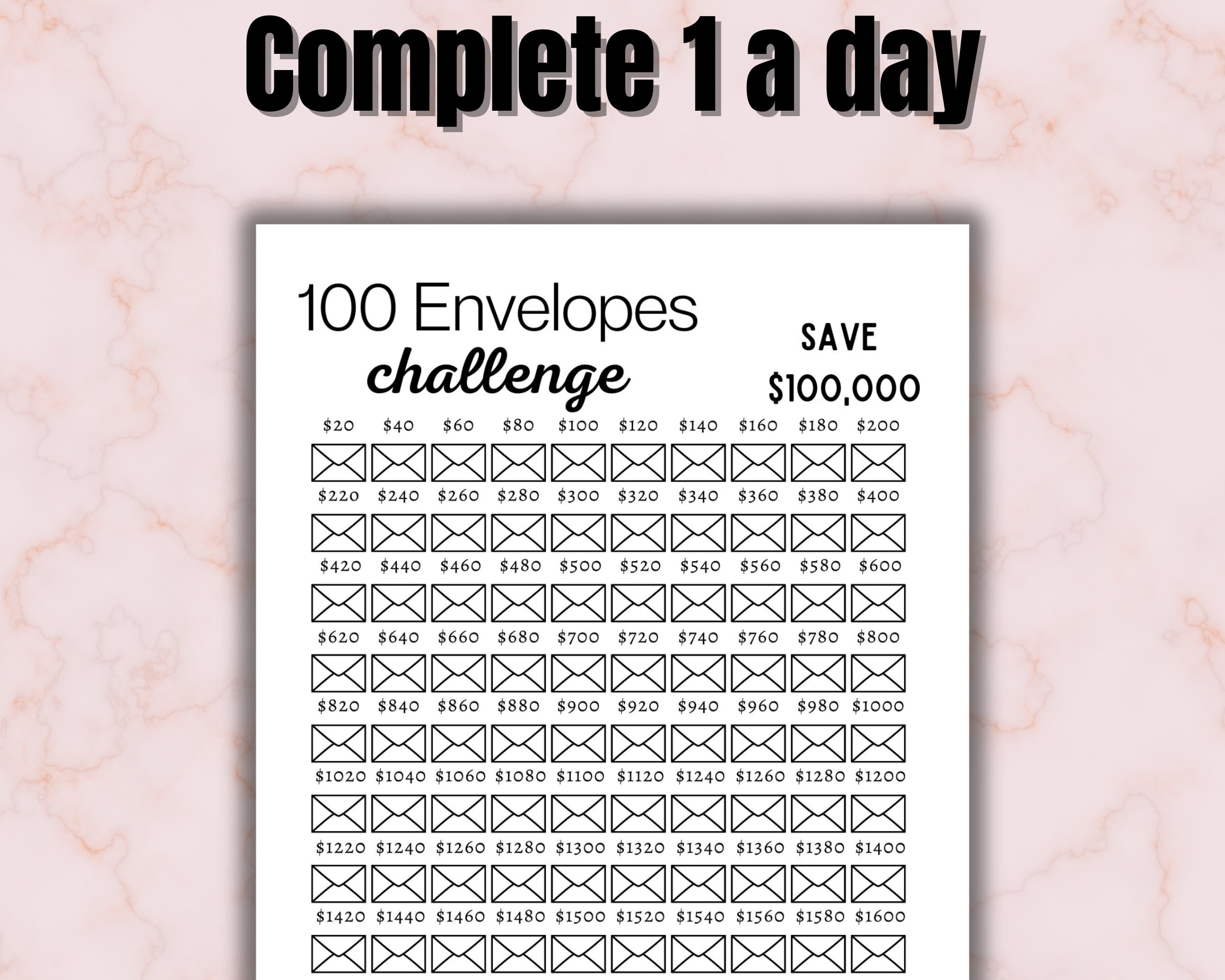 100000 Savings Challenge 100k Savings Challenge 100 Envelope - Etsy