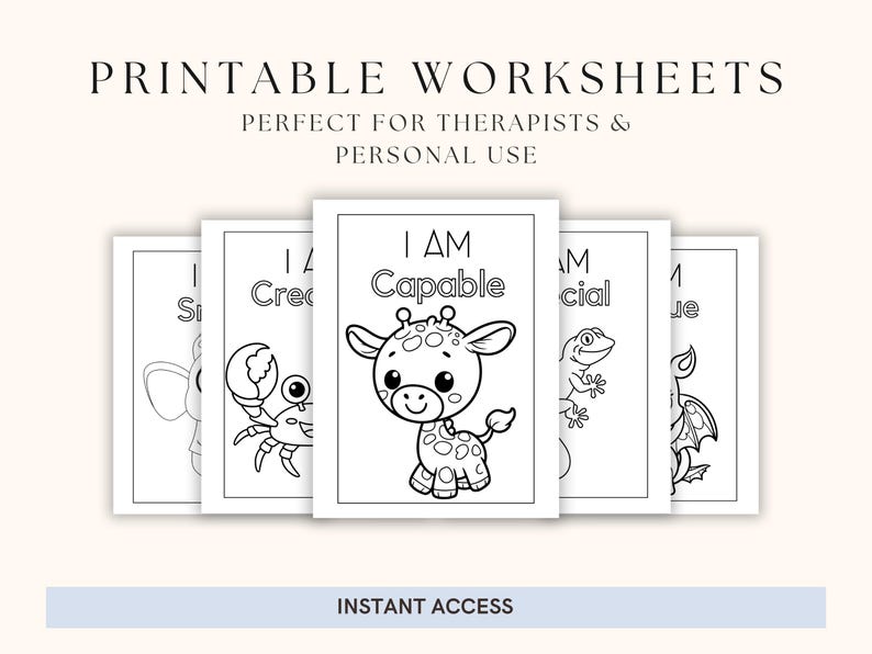 Positive Affirmation Worksheets for Kids Self-esteem Confidence ...