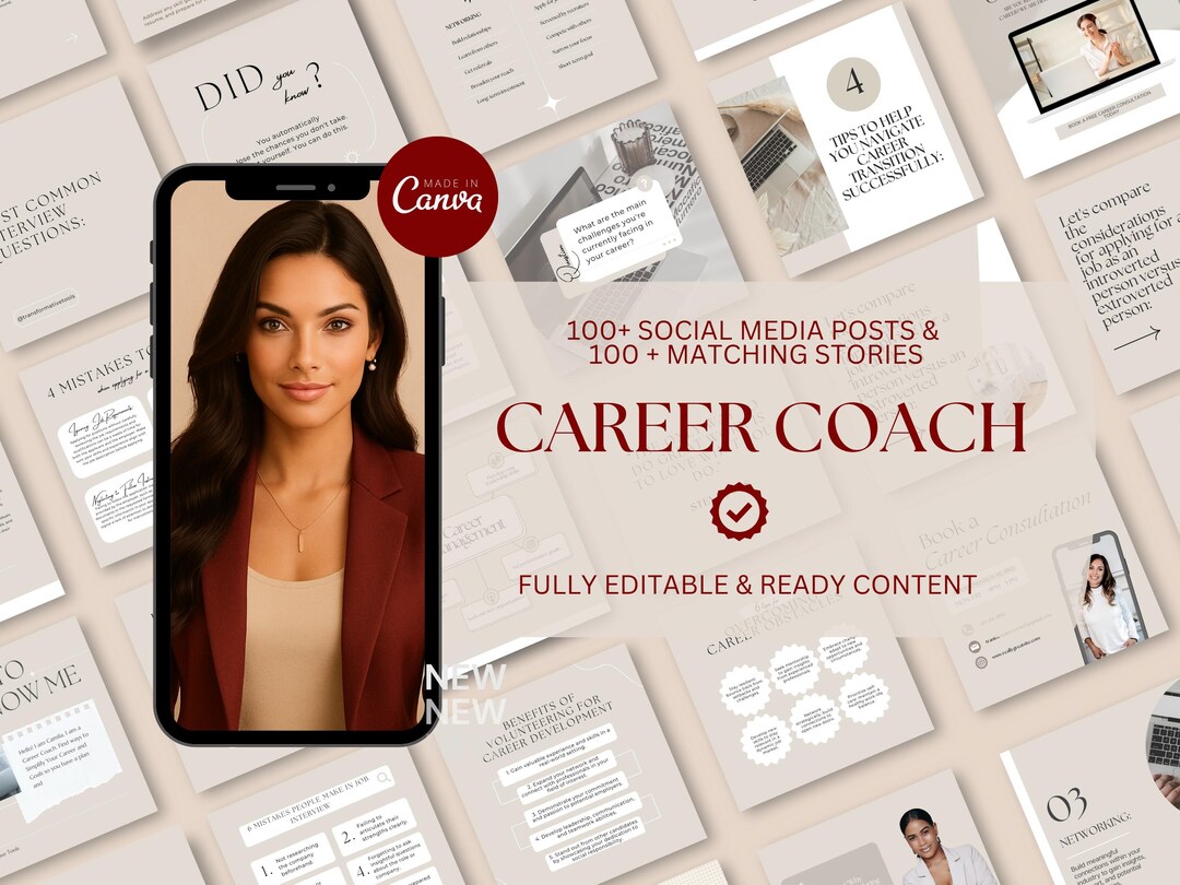 Career Coach Instagram Templates: Social Media Posts (canva) - Etsy