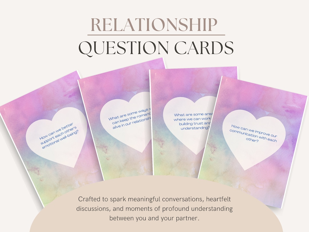 Relationship Question Cards Couple Therapy Questions Relationship Cards ...