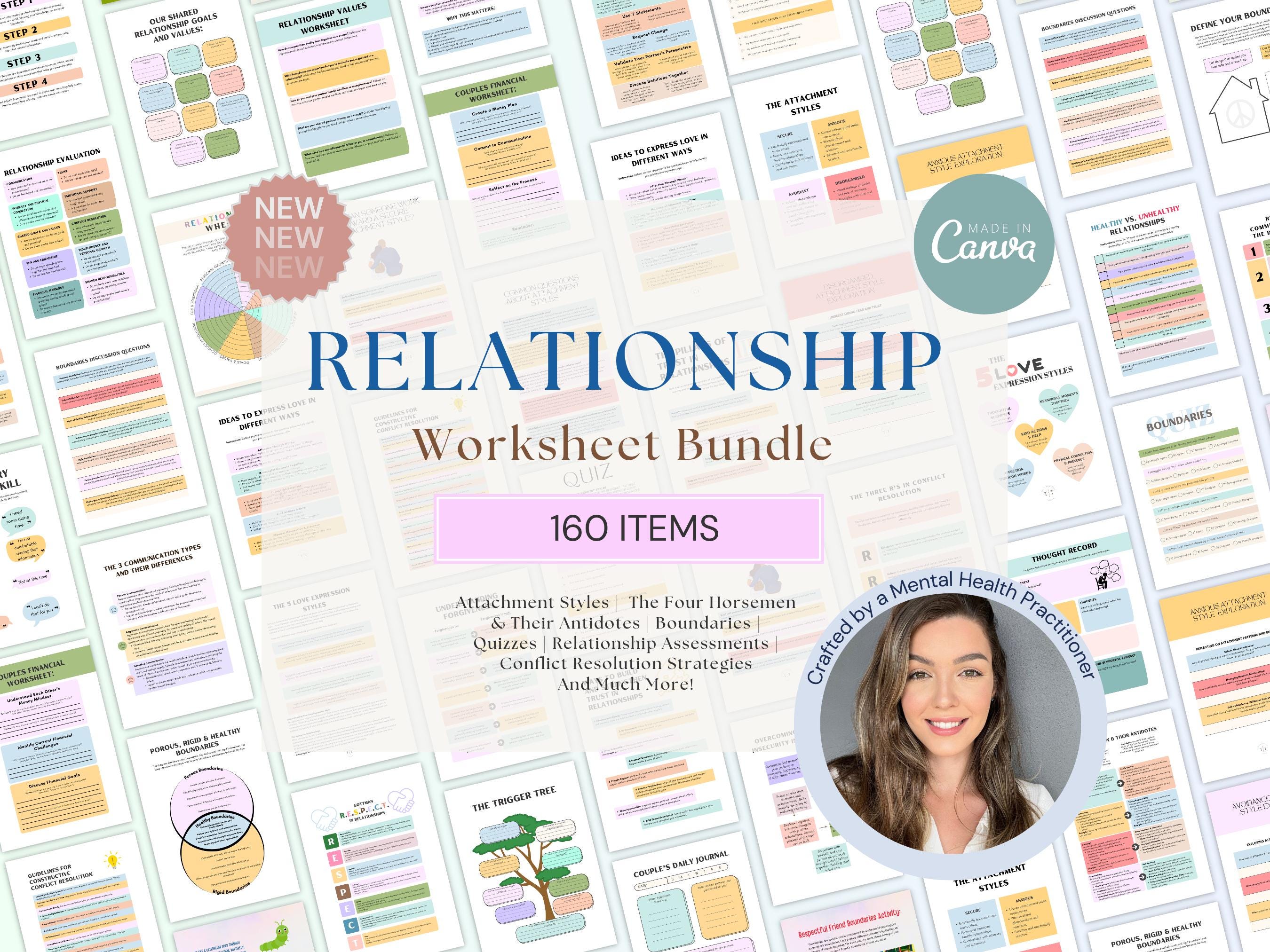 Couples Therapy Worksheet Bundle: Relationship Counseling Tools - Etsy