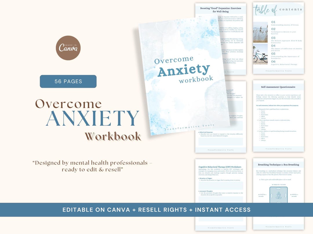 Anxiety Workbook, Anxiety Worksheets, Therapy Tools, Anxiety Management ...