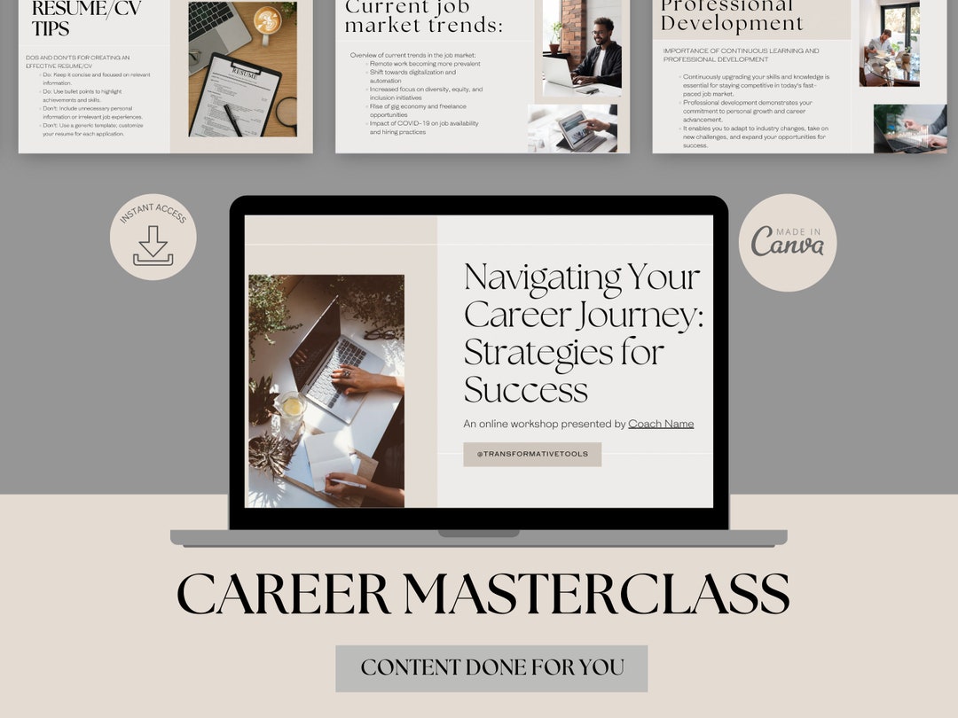 Career Workshop Slide Deck: Editable Canva Template (digital Download ...